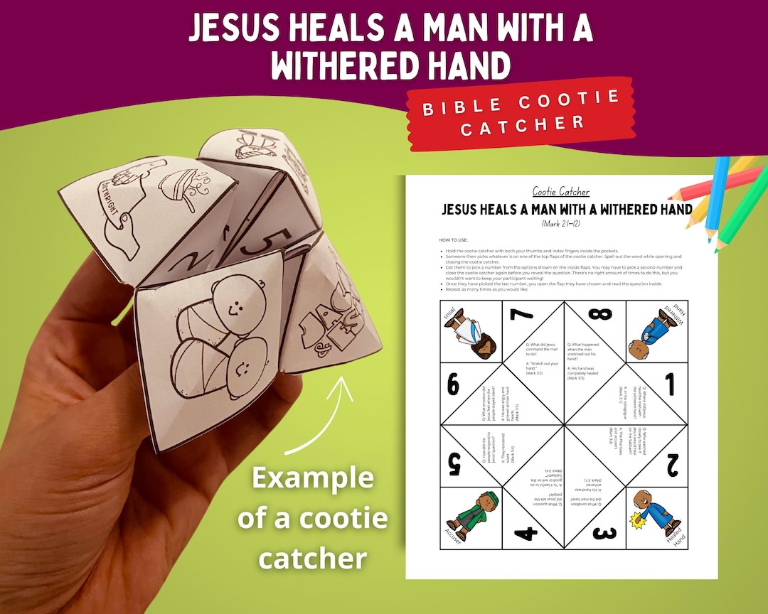 Jesus Heals a Man With a Withered Hand Cootie Catcher | Mark 2:1–12 ...