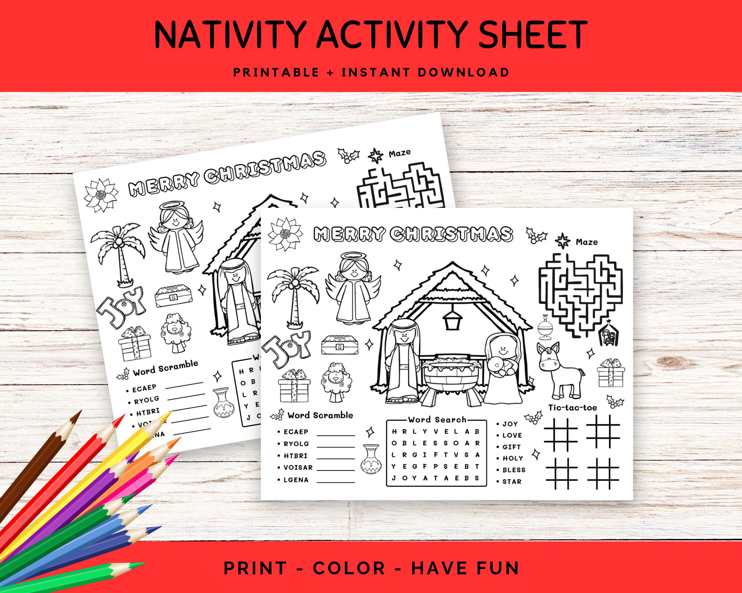 Bible Activity: Nativity Craft, Sunday School Activity, Church Kids ...