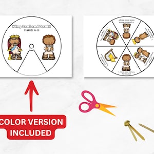 King Saul and David Bible Story Wheel Printable | 1 Samuel 16–20 Kids ...