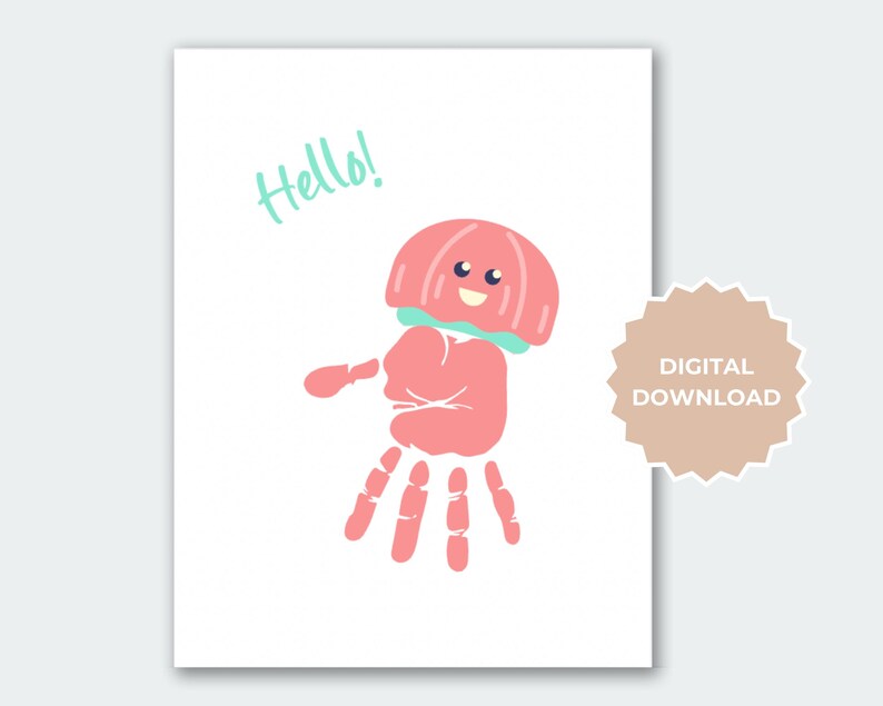 Jellyfish Handprint Craft, Keepsake, Hand Print Art for Kids, Gift Idea ...