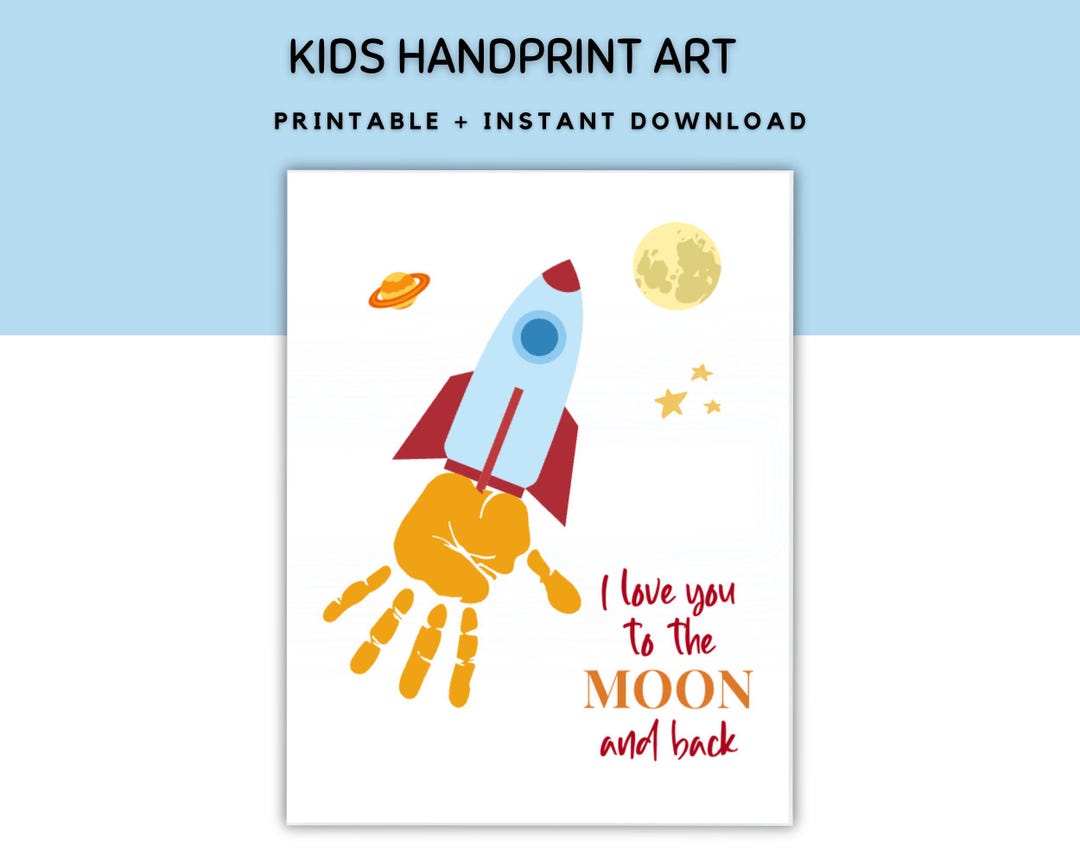 Rocket Handprint Craft, Keepsake, Hand Print Art for Kids, Gift Idea ...