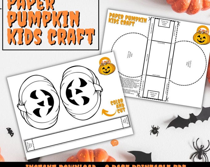 3D Paper Pumpkin Craft: Fall Decor Printable (digital Download) - Etsy ...