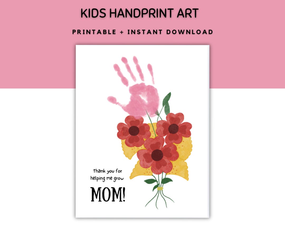 Handprint for Mom Craft, Mother's Day Handprint, Mom Birthday Keepsake ...