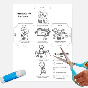 Prodigal Son Bible Story Cube | Printable Craft for Kids | Luke 15:11 ...