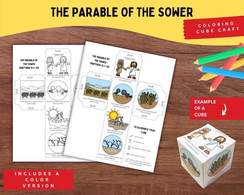 Parable of the Sower Bible Story Cube | Printable Craft for Kids ...