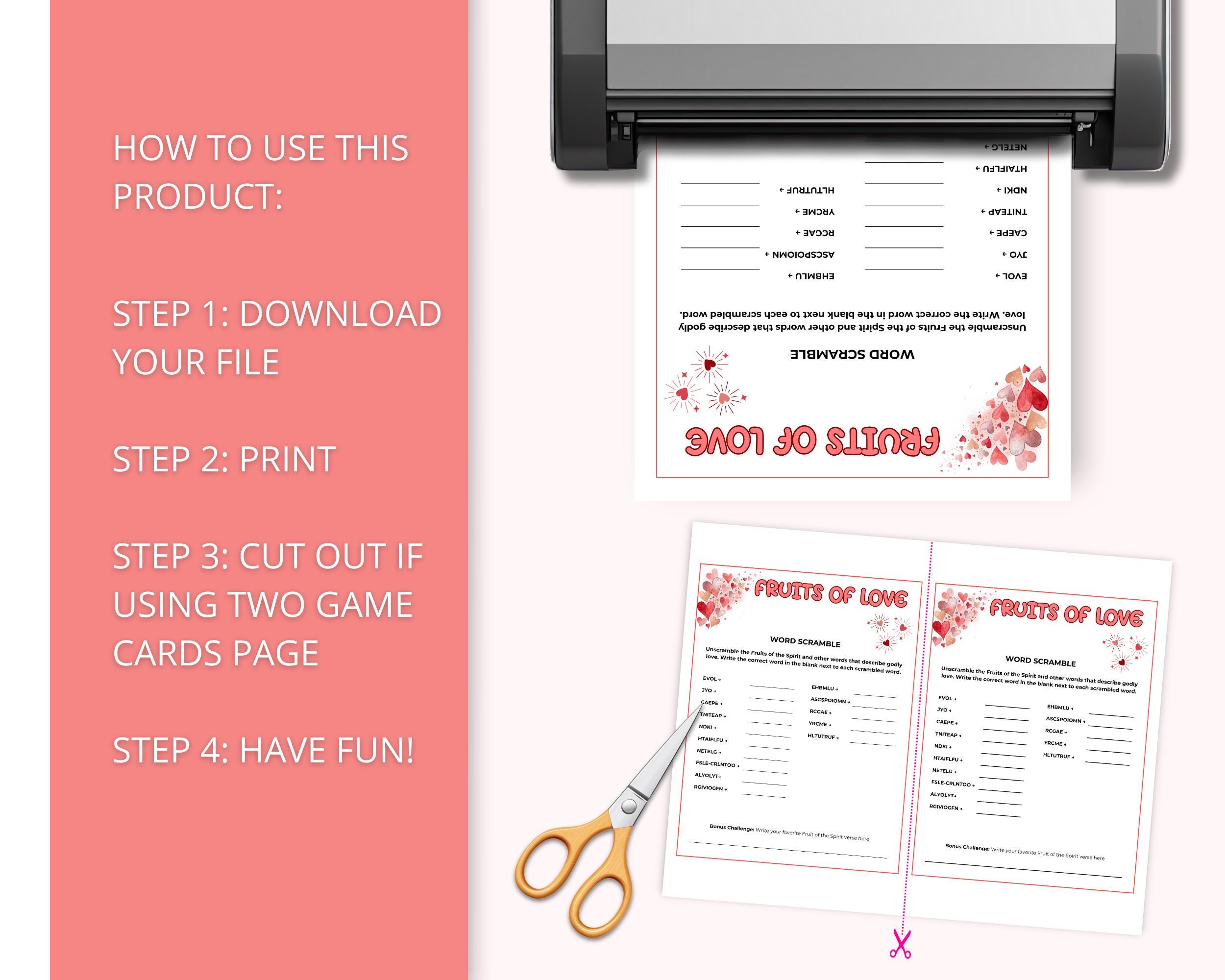 Bible Love Word Scramble Game for Valentine’s Day Church Activities ...