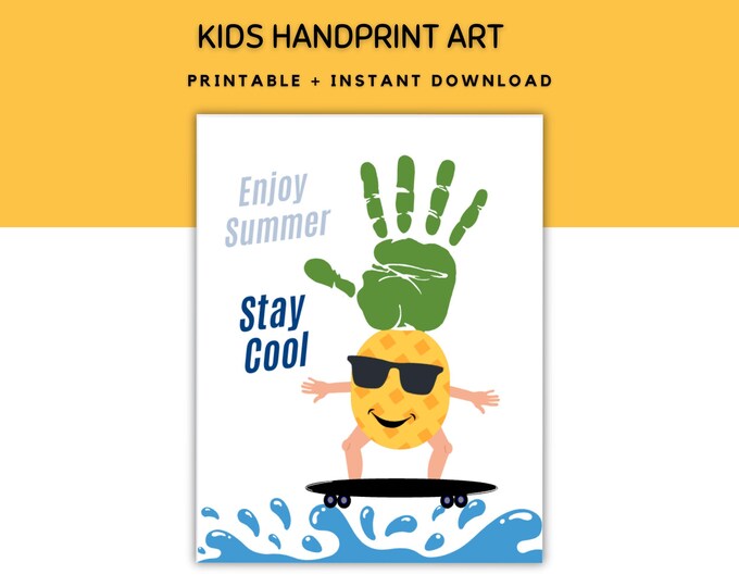 Summer Handprint Craft for Kids, Beach Handprint Craft Baby Keepsake ...