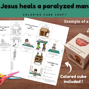 Jesus Heals a Paralyzed Man Bible Story Cube | Printable Craft for Kids ...