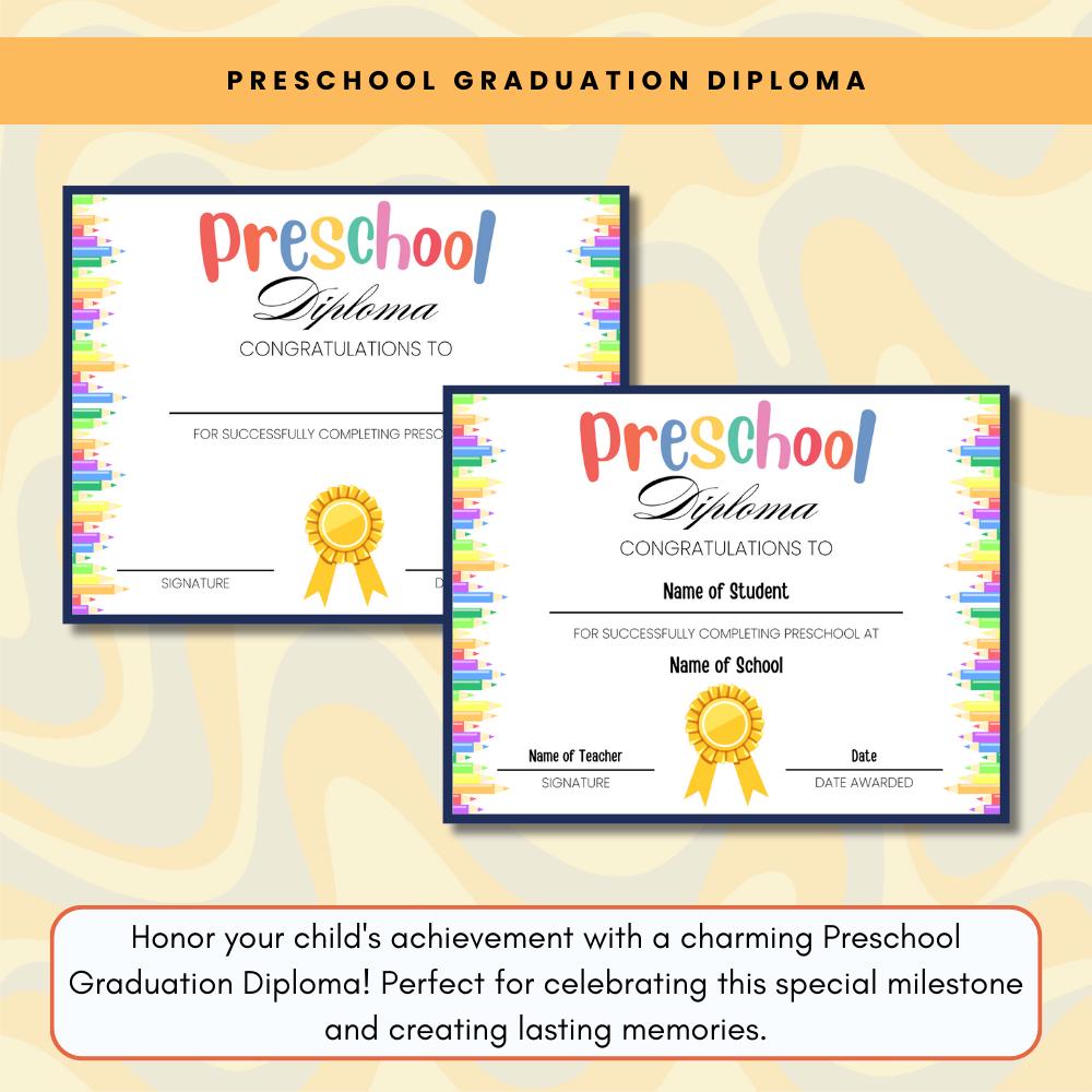 Preschool Graduation Bundle | Printable Graduation Kit | Diploma ...