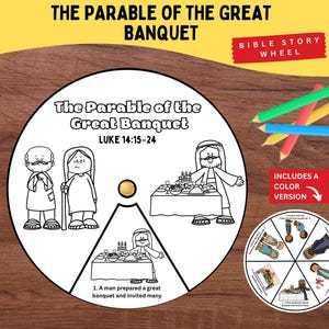 Great Banquet Parable Bible Wheel Craft | Luke 14:15–24 Printable for ...