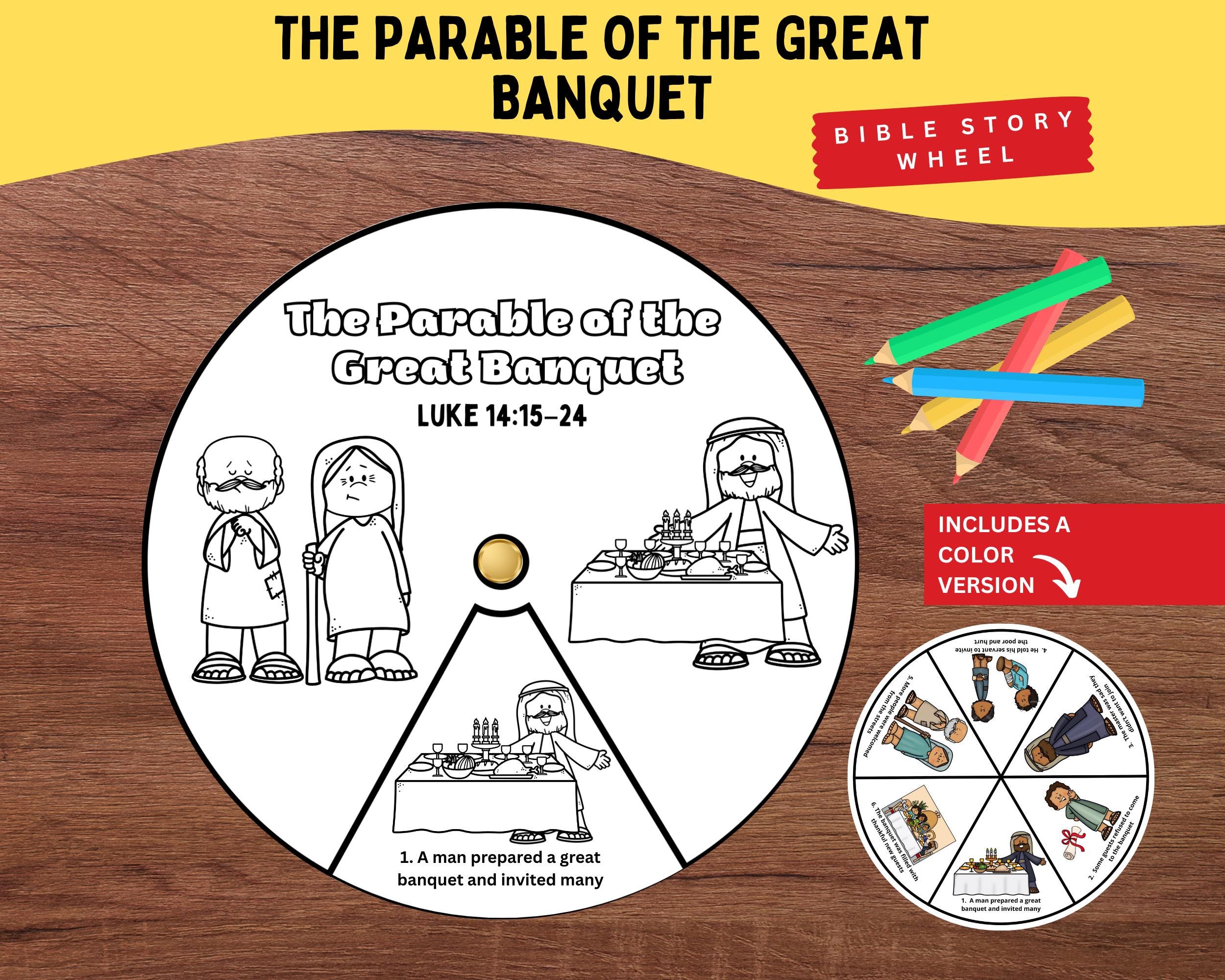 Great Banquet Parable Bible Wheel Craft | Luke 14:15–24 Printable for ...