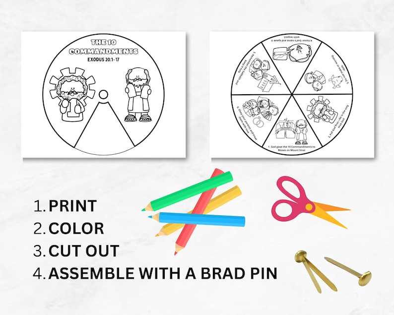 10 Commandments Bible Story Printable | Moses and the Ten Commandments ...