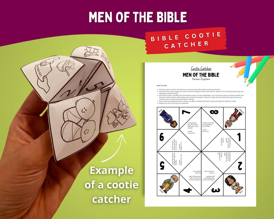 Men of the Bible Cootie Catcher | Bible Characters Printable Game ...