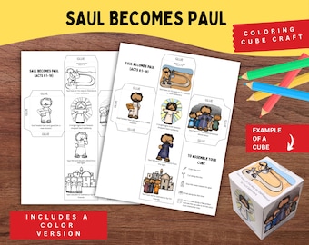 Saul Becomes Paul Bible Story Cube | Printable Craft for Kids | Road to ...