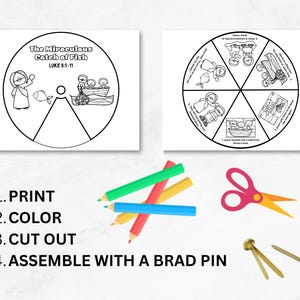 Miraculous Catch of Fish Bible Wheel Craft | Luke 5:1–11 Printable for ...