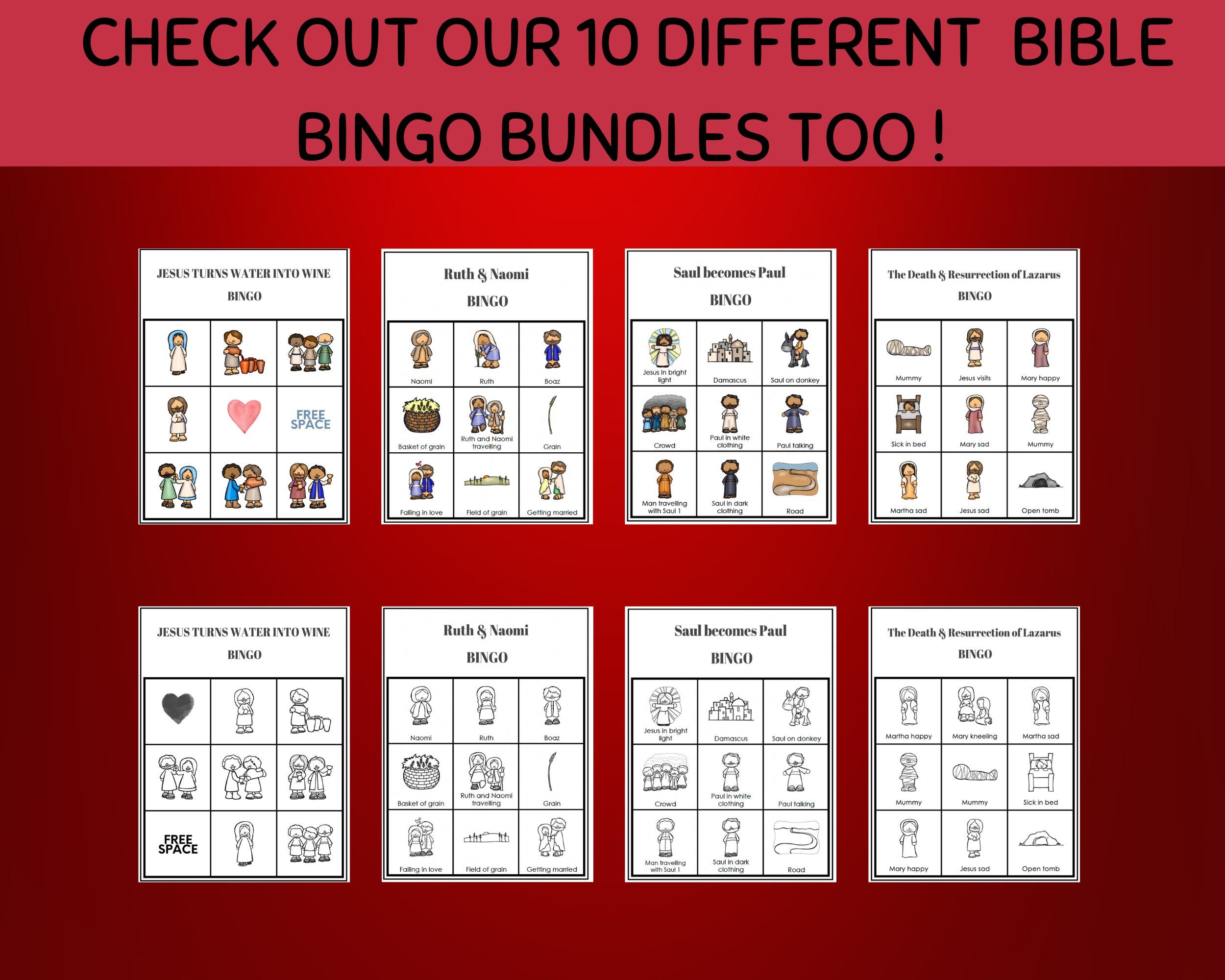 Baby Moses Bingo Set for Kids Bible Story Activity, Moses Bible Bingo L ...