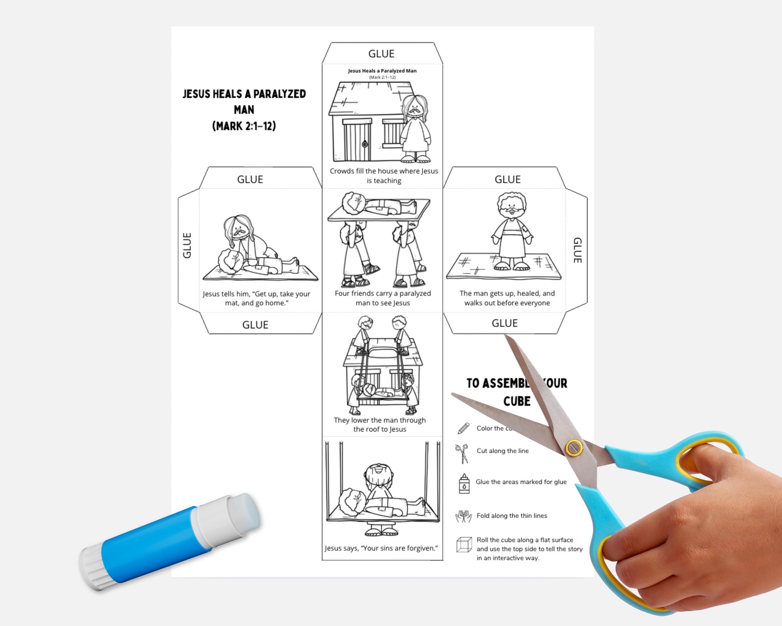 Jesus Heals a Paralyzed Man Bible Story Cube | Printable Craft for Kids ...