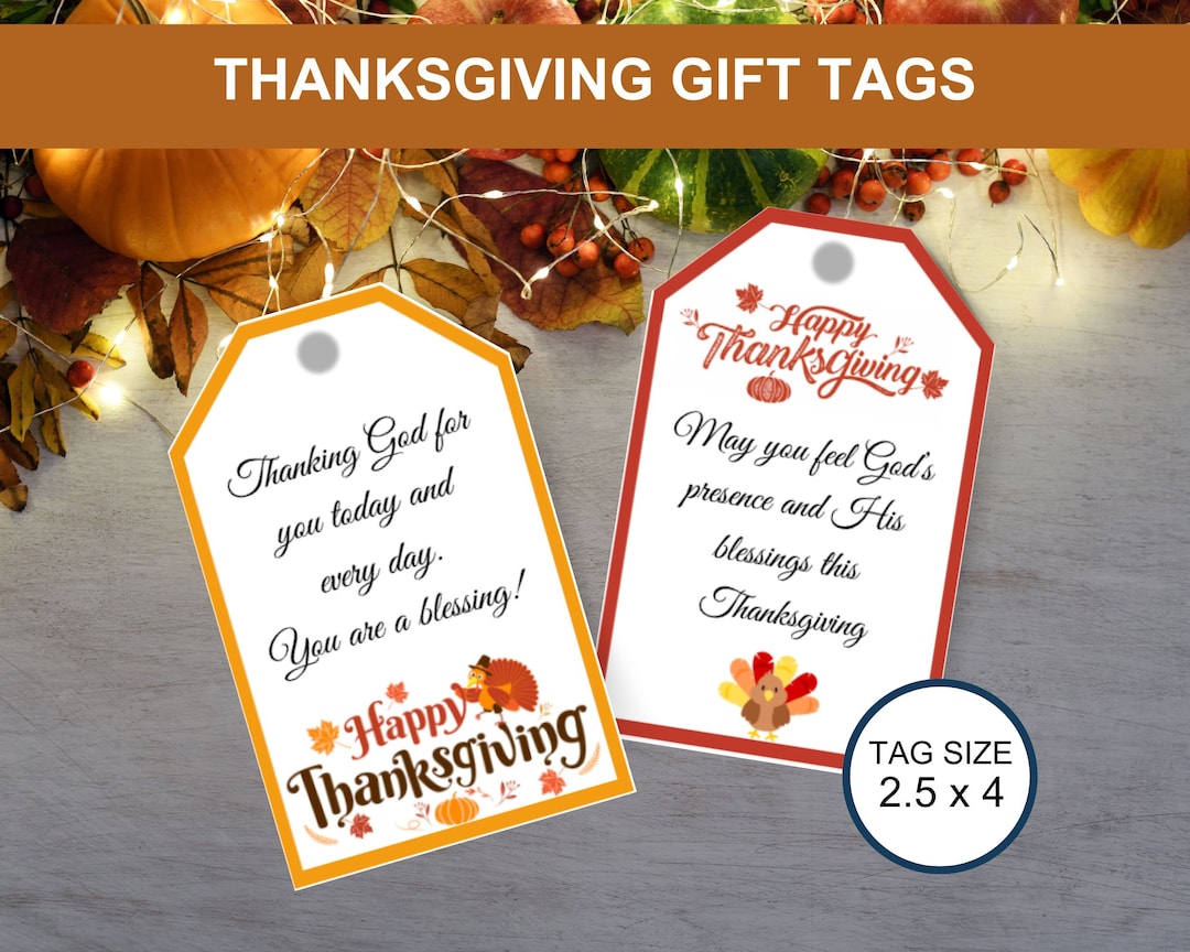 Thanksgiving Christian Gift Tags, Printable Thanksgiving Gift Tags ...