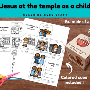 Boy Jesus in the Temple Bible Story Cube | Printable Craft for Kids ...