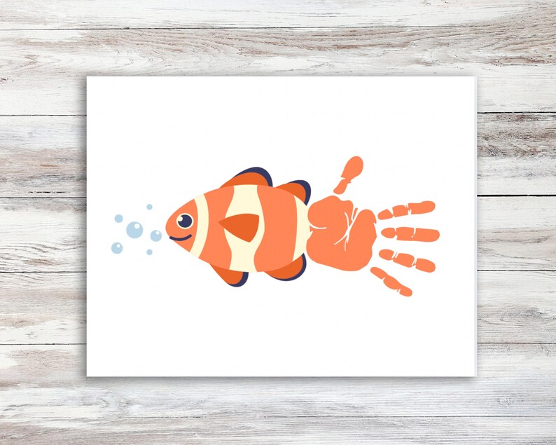 Fish Handprint Craft, Keepsake, Hand Print Art for Kids, Gift Idea ...