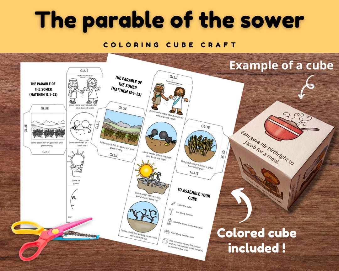 Parable of the Sower Bible Story Cube | Printable Craft for Kids ...