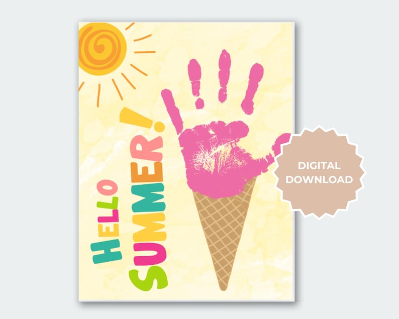 Summer Handprint Art, Summer Preschool Activity, Craft for Toddlers ...