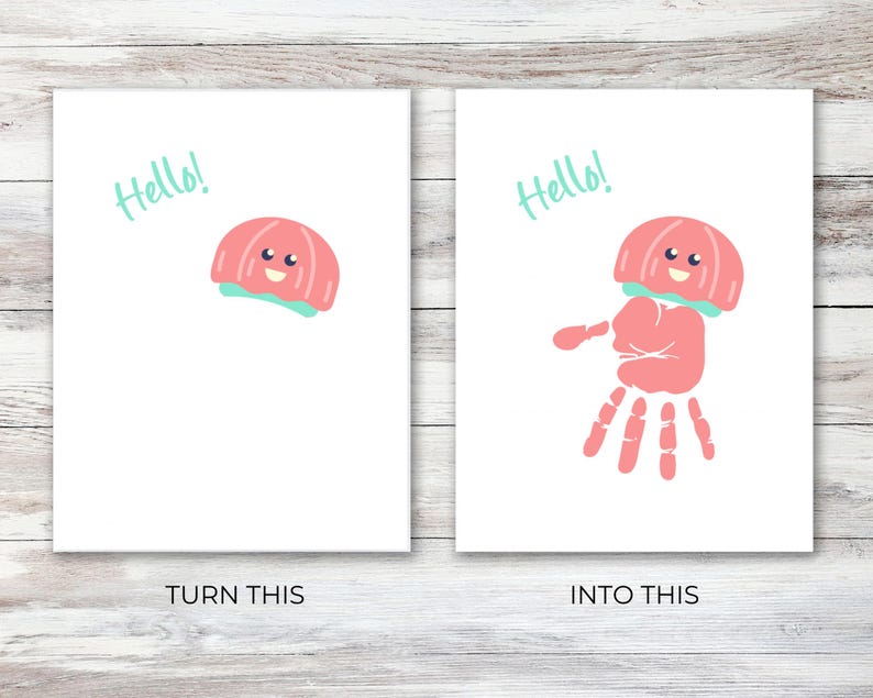 Jellyfish Handprint Craft, Keepsake, Hand Print Art for Kids, Gift Idea ...
