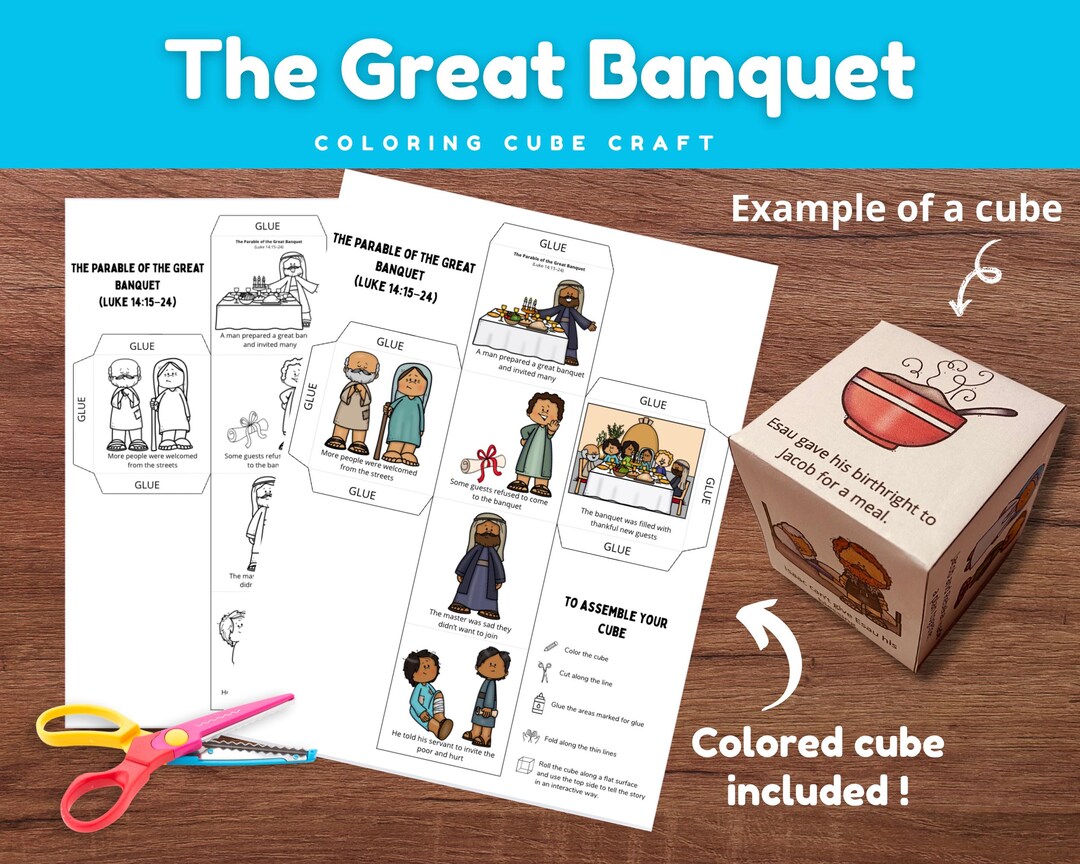 Parable of the Great Banquet Bible Story Cube | Luke 14:15–24 ...