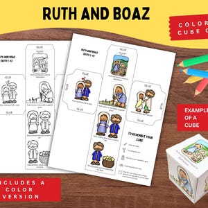 Ruth and Boaz Bible Story Cube | Printable Craft for Kids | Sunday ...