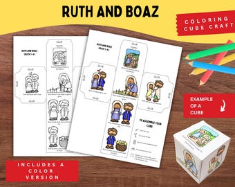 Ruth and Boaz Bible Story Cube | Printable Craft for Kids | Sunday ...