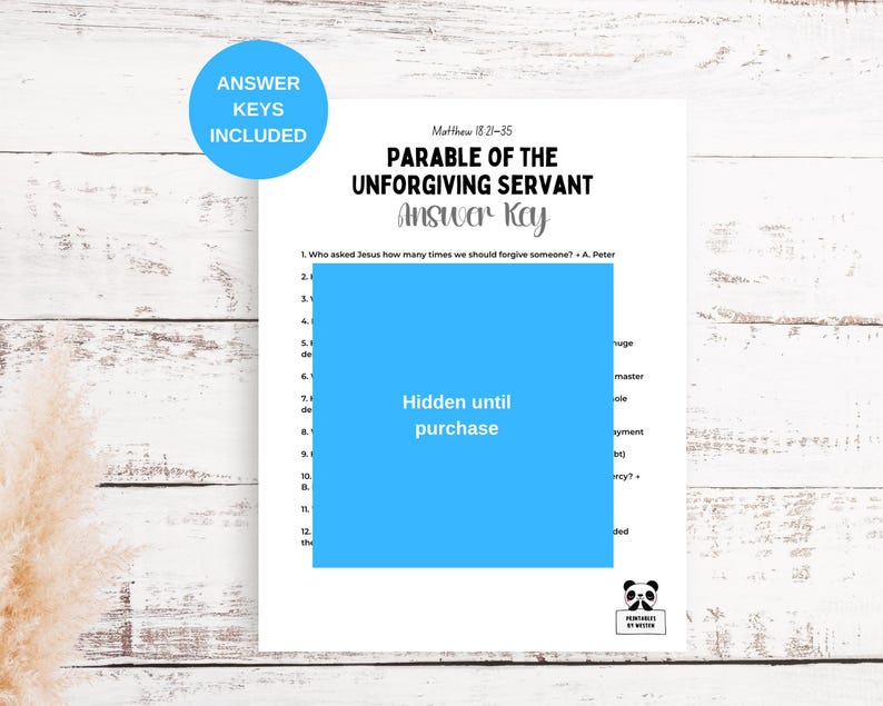 Parable of the Unforgiving Servant Bible Trivia Game | Parable of ...