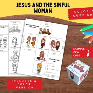 Jesus and the Sinful Woman Bible Story Craft | Luke 7:36–50 Coloring ...
