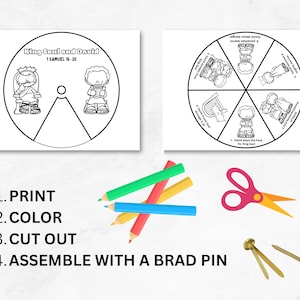 King Saul and David Bible Story Wheel Printable | 1 Samuel 16–20 Kids ...
