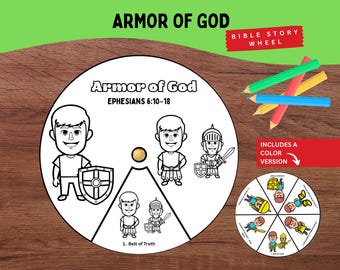 Armor of God Coloring Cube | Ephesians 6:10–18 Bible Lesson for Kids ...