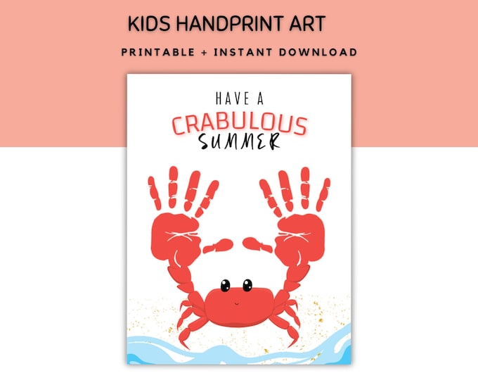 Summer Handprint Craft for Kids, Beach Handprint Craft Baby Keepsake ...