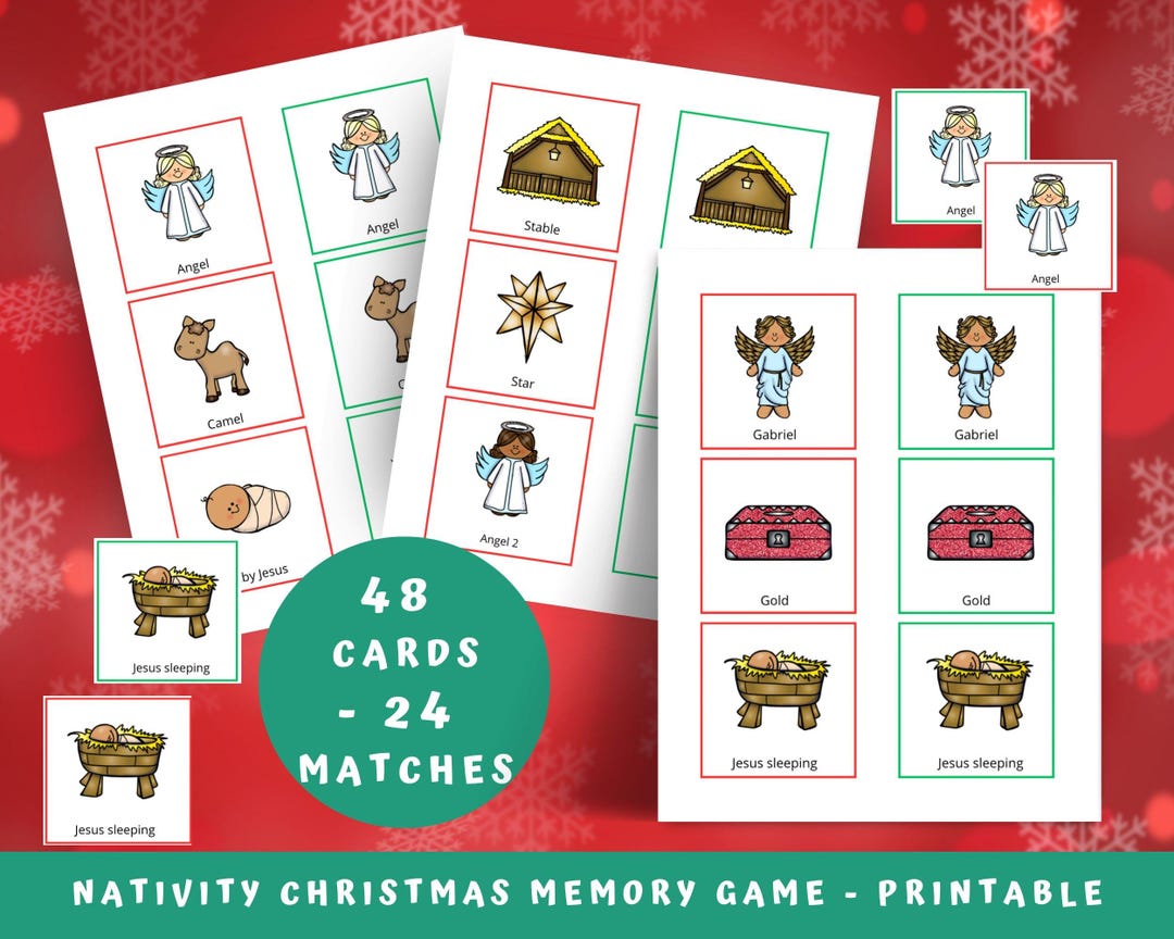 Nativity Christmas Memory Game, Match a Pair Game, Printable Christmas ...