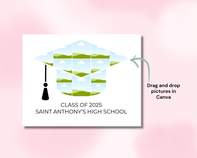 Graduation Cap Photo Collage Template, Personalized, Graduation Gift ...