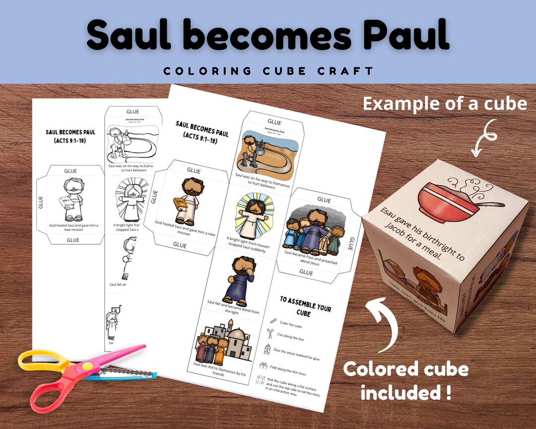 Saul Becomes Paul Bible Story Cube | Printable Craft for Kids | Road to ...