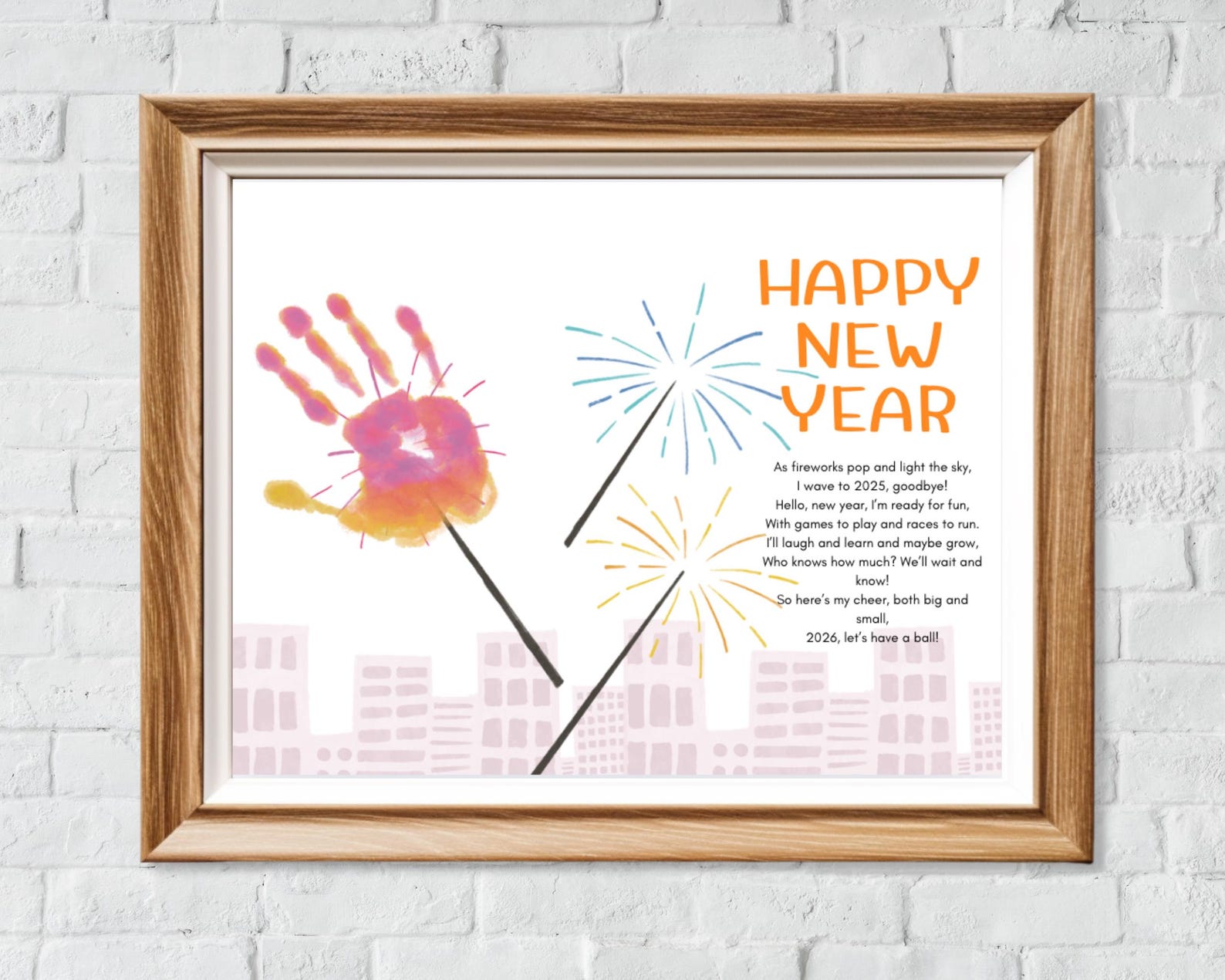 New Year Handprint Craft for Kids, Keepsake 2026, Happy New Years Eve ...