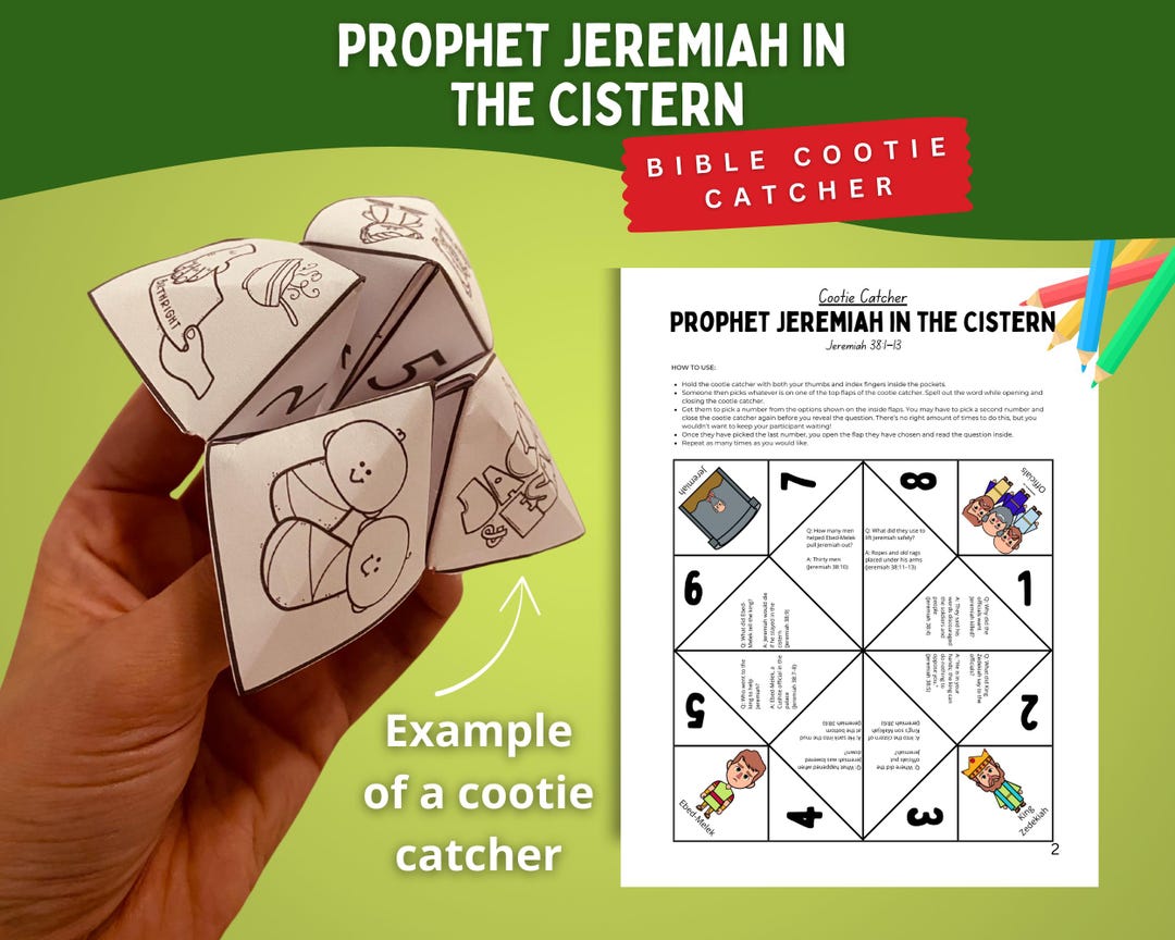 Prophet Jeremiah in the Cistern Jeremiah 38, Cootie Catcher, Old ...