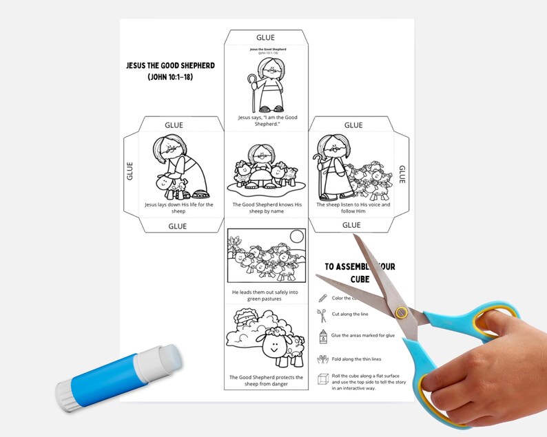 Jesus the Good Shepherd Bible Story Cube | Printable Craft for Kids ...