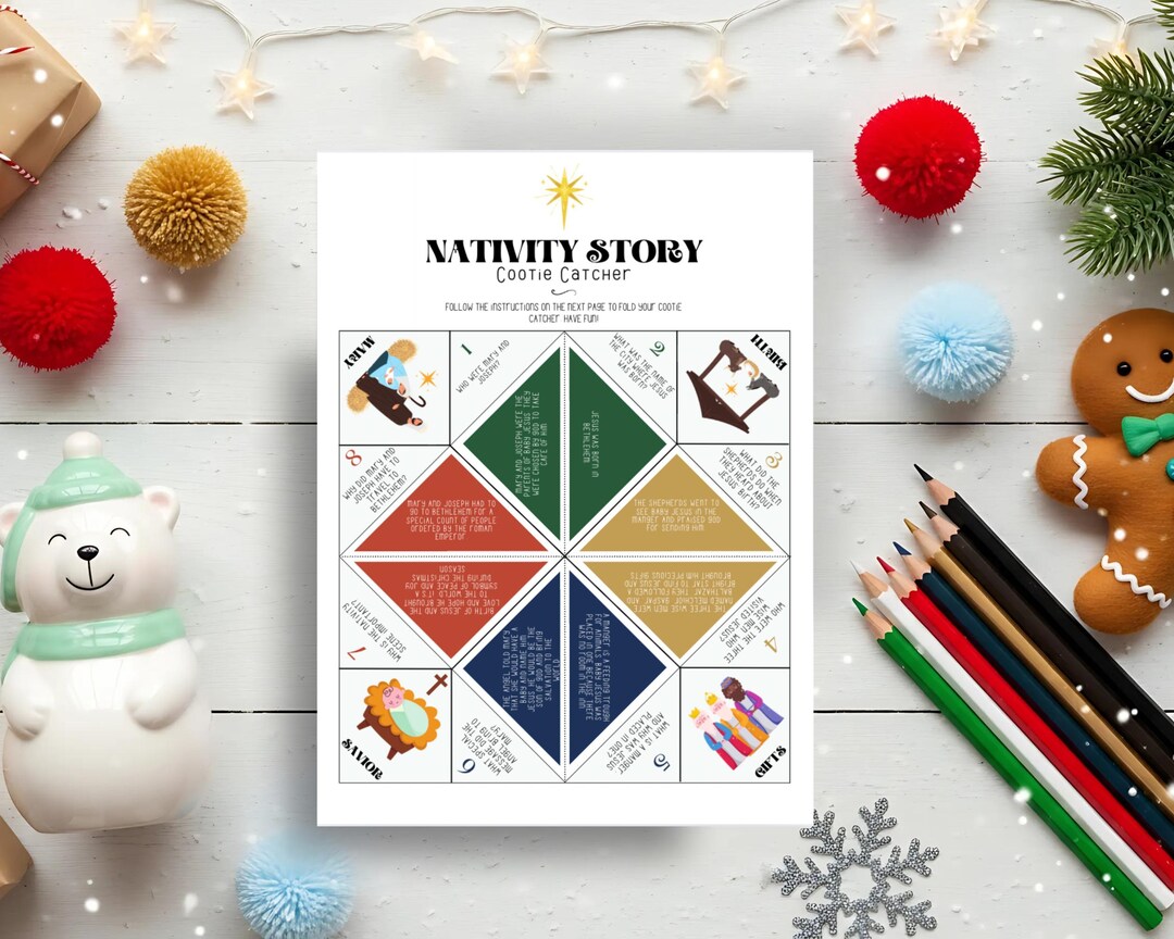 Nativity Story Cootie Catcher | Christian Christmas Craft for Kids ...