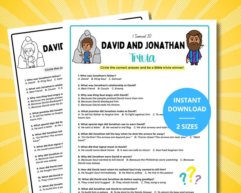 David and Jonathan Bible Friendship Story | Old Testament Story for ...