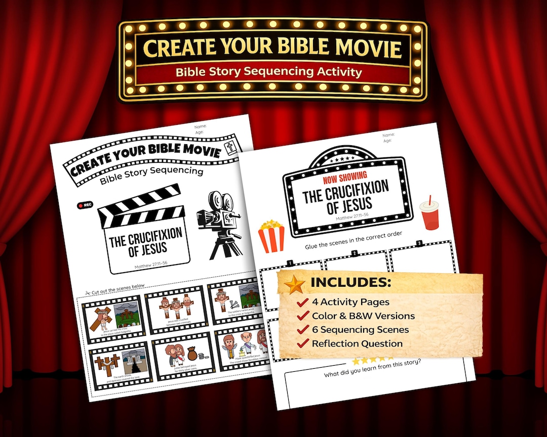 Crucifixion of Jesus Sequencing Activity Matthew 27:11–56 Bible Lesson ...