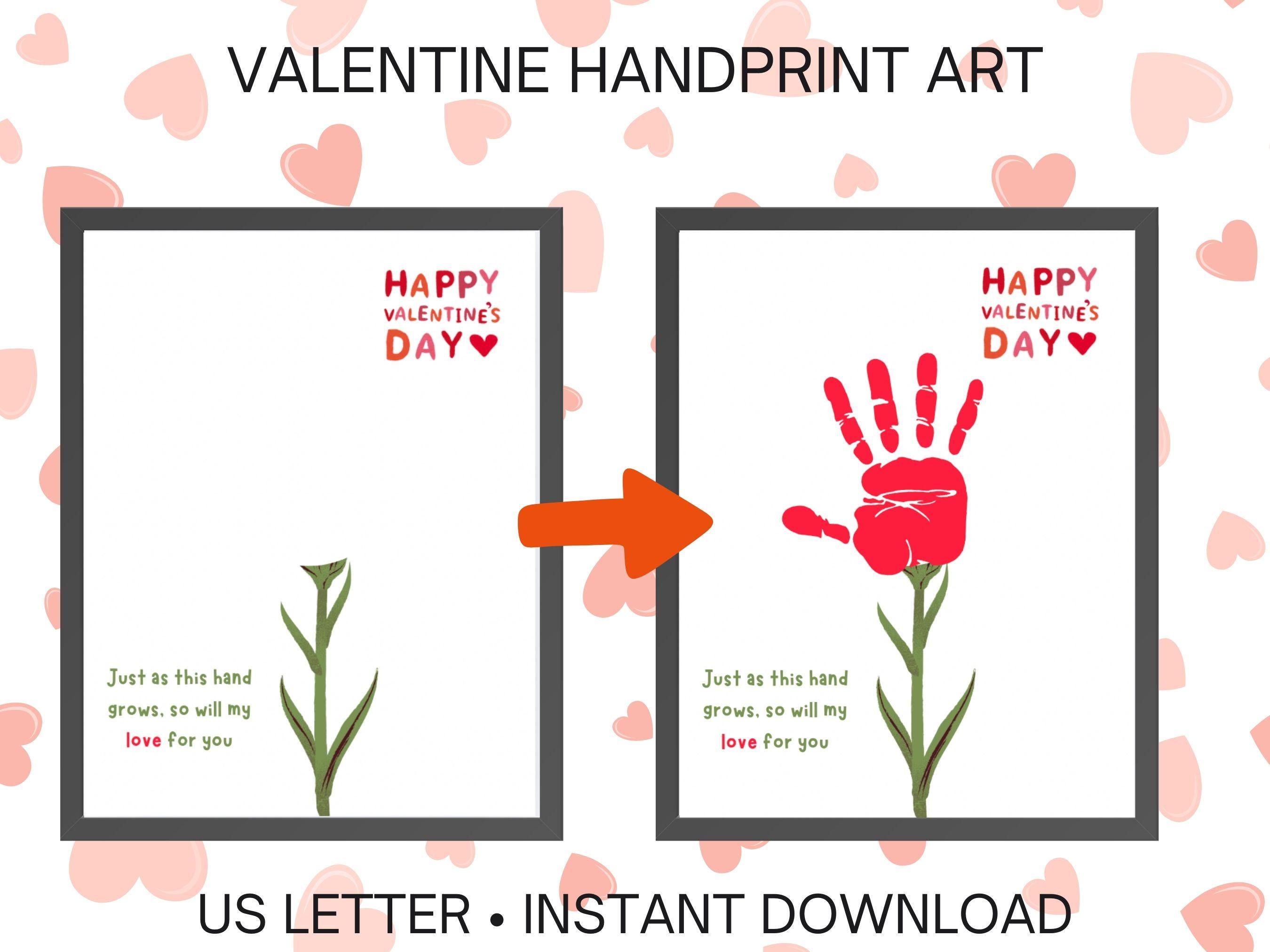 Valentine Handprint Art, Valentine Preschool Activity, Craft for ...