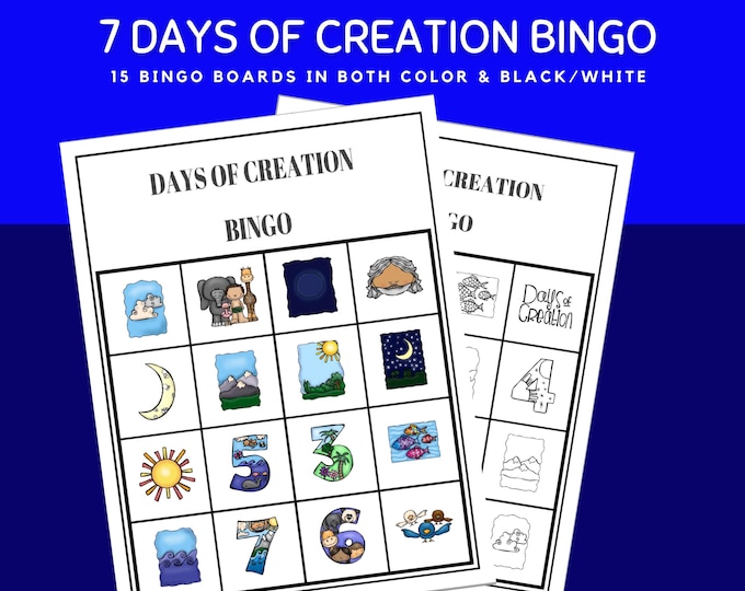 Days of Creation Matching Game for Kids, Christian Preschool Printables ...