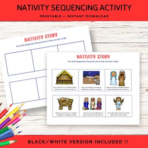 Nativity Story Sequencing Activity | Newtestament Kids Activity | Quiet ...
