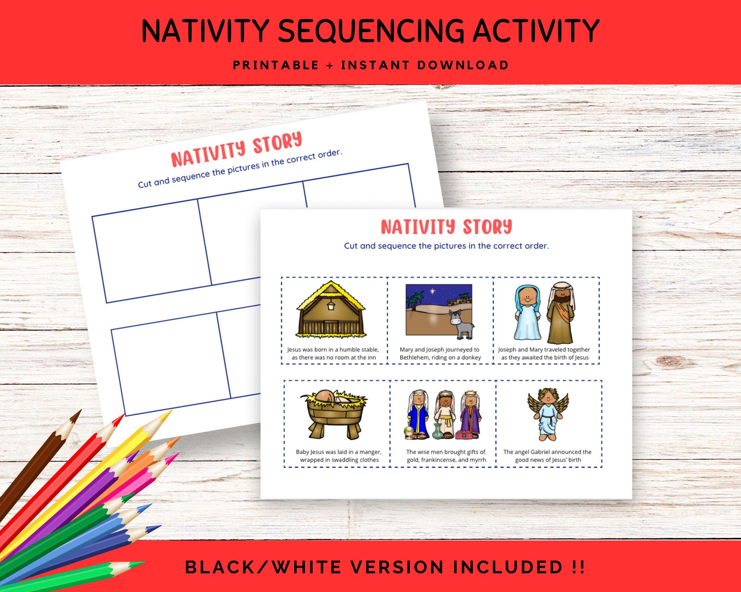 Nativity Story Sequencing Activity | Newtestament Kids Activity | Quiet ...