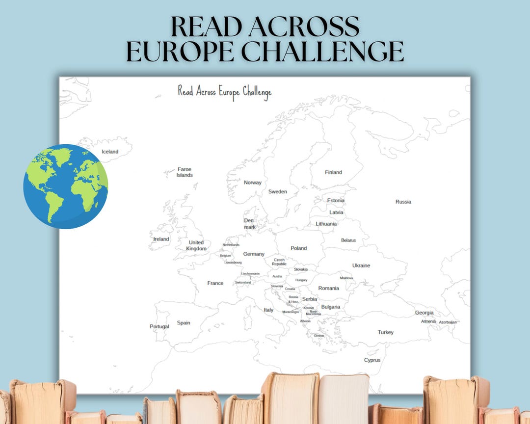 Read Across Europe Challenge, Printable Reading Map, Book Tracker, Read ...