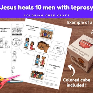 Jesus Heals 10 Lepers Bible Story Cube | Printable Craft for Kids ...
